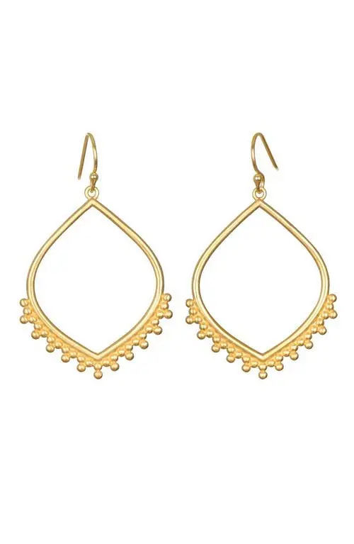 SATYA JEWELRY Lotus Petal Hoop Earrings - Gold