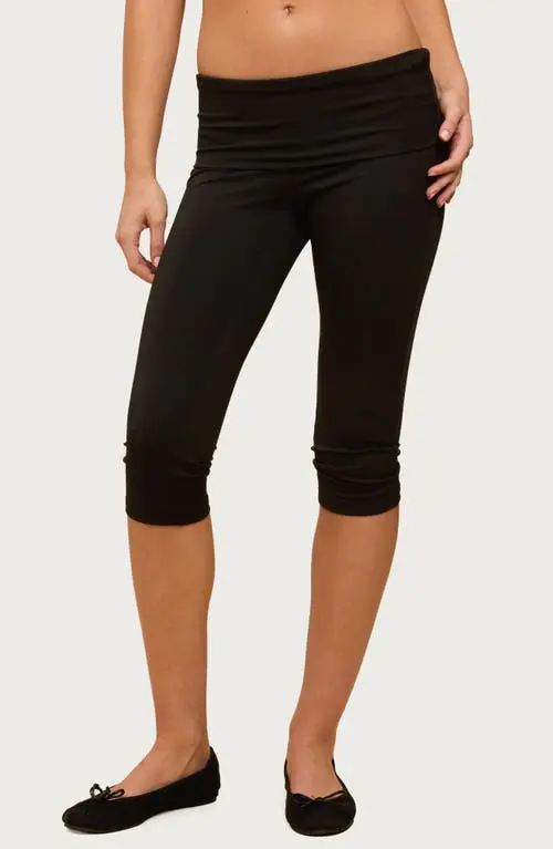 EDIKTED Ravena Foldover Low Rise Capri Leggings