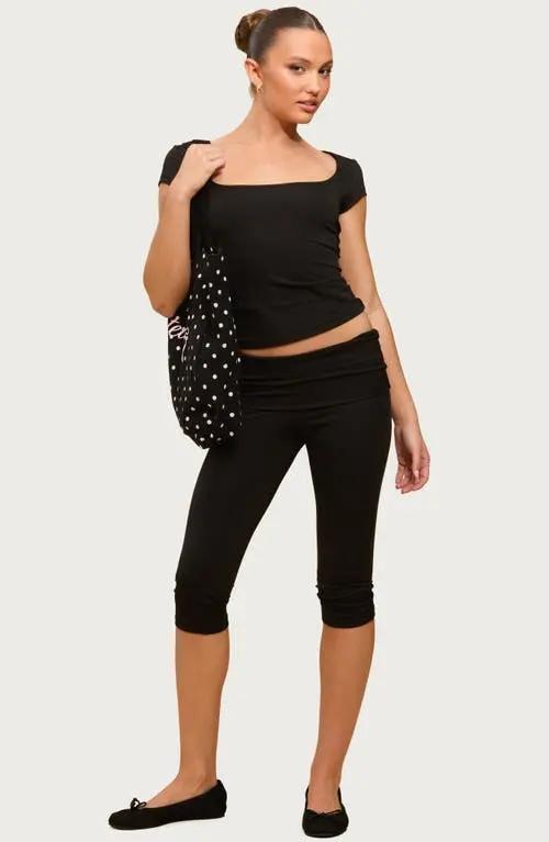EDIKTED Ravena Foldover Low Rise Capri Leggings