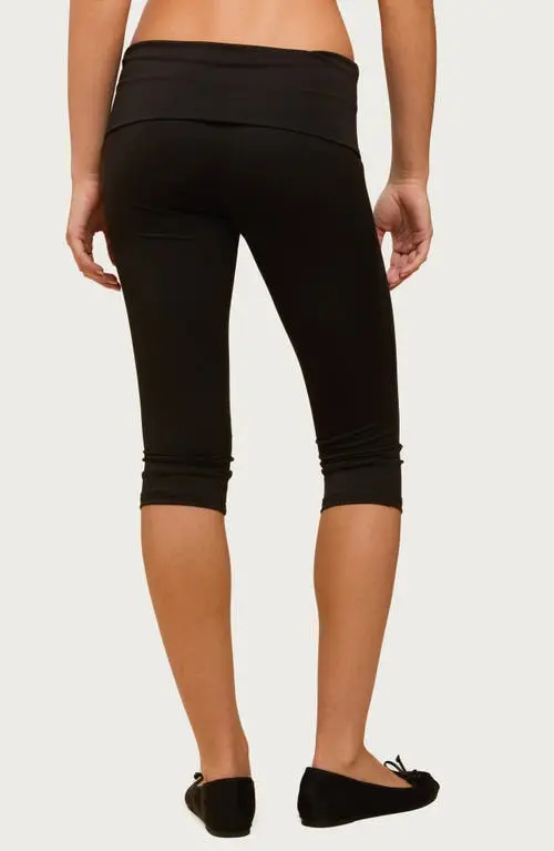 EDIKTED Ravena Foldover Low Rise Capri Leggings