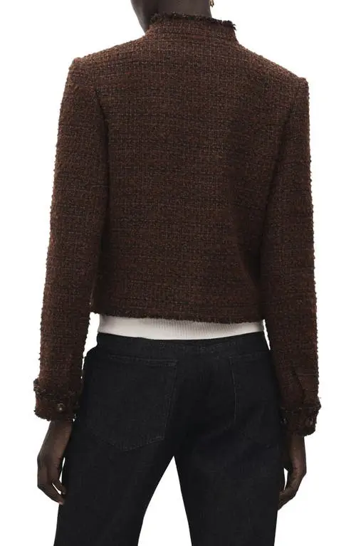 Mango Frayed Tweed Jacket