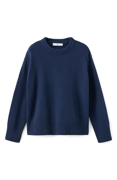 Mango Wool Blend Crewneck Sweater