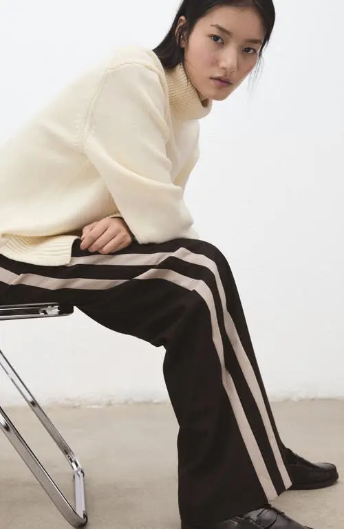 Mango Side Stripe Wide Leg Pants