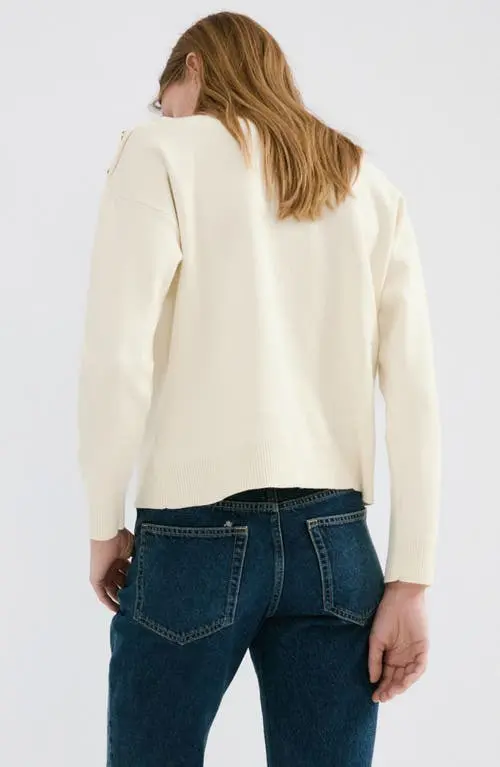 Mango Mock Neck Sweater With Shoulder Buttons