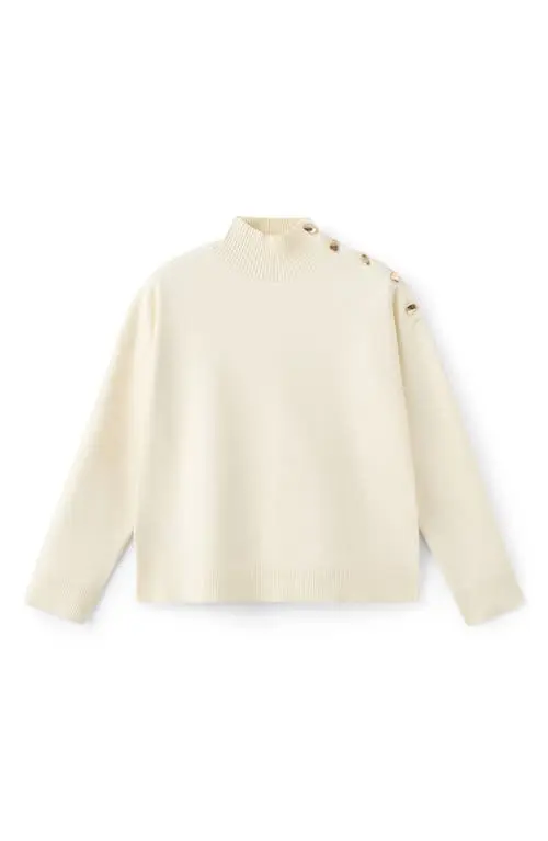 Mango Mock Neck Sweater With Shoulder Buttons