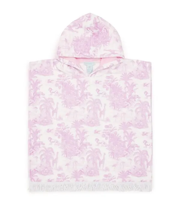 MARIE RAXEVSKY Terry Jungle Print Hooded Poncho - Purple