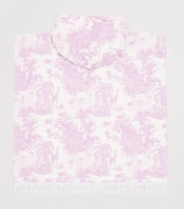 MARIE RAXEVSKY Terry Jungle Print Hooded Poncho