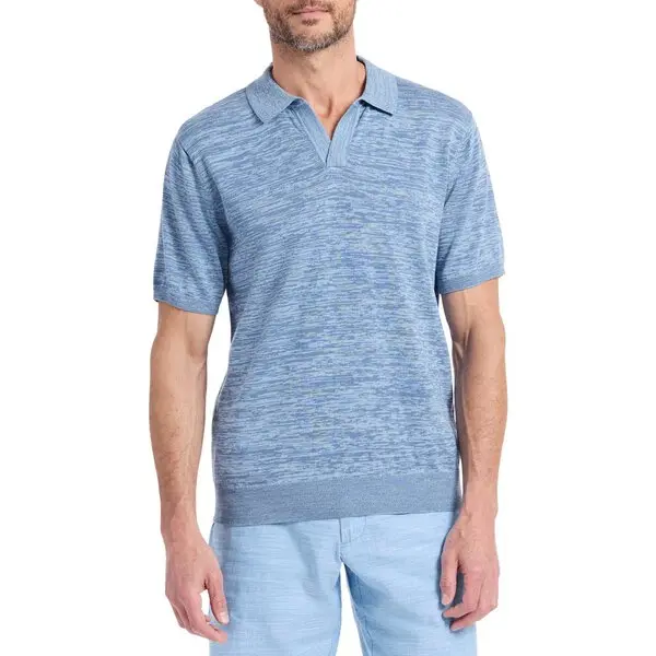 Robert Graham Raydon Johnny Collar Space Dye Sweater Polo