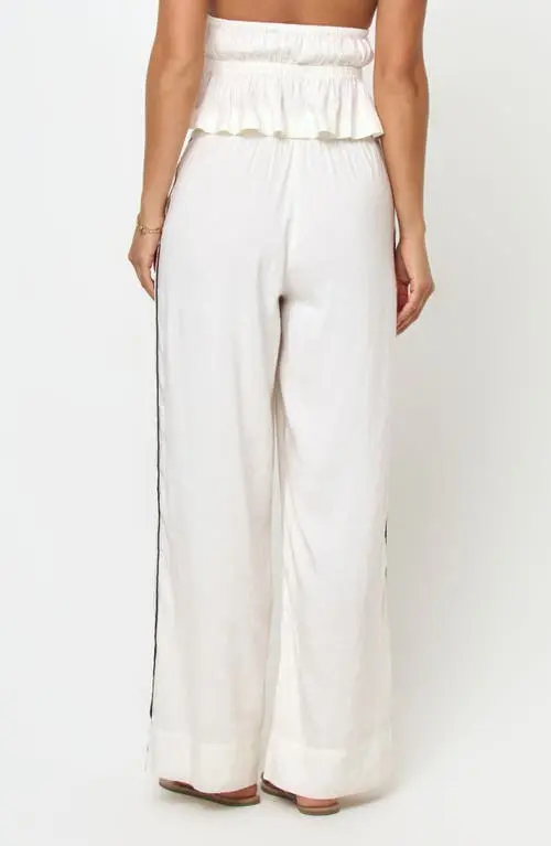 L*Space Wide-leg Linen-blend Pants - Cream