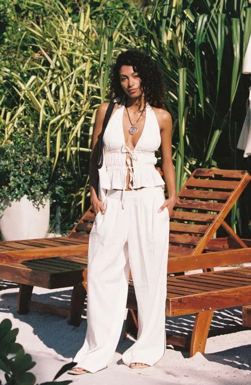 L*Space Wide-leg Linen-blend Pants - Cream