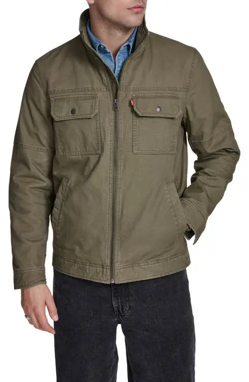 LEVI'S Slub Cotton Military Jacket - Olive Tree