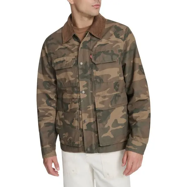LEVI'S Corduroy Collar Cotton Canvas Jacket - Faded Camo