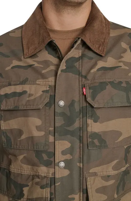 LEVI'S Corduroy Collar Cotton Canvas Jacket - Faded Camo
