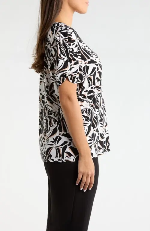 Anne Klein Printed Short Sleeve Top