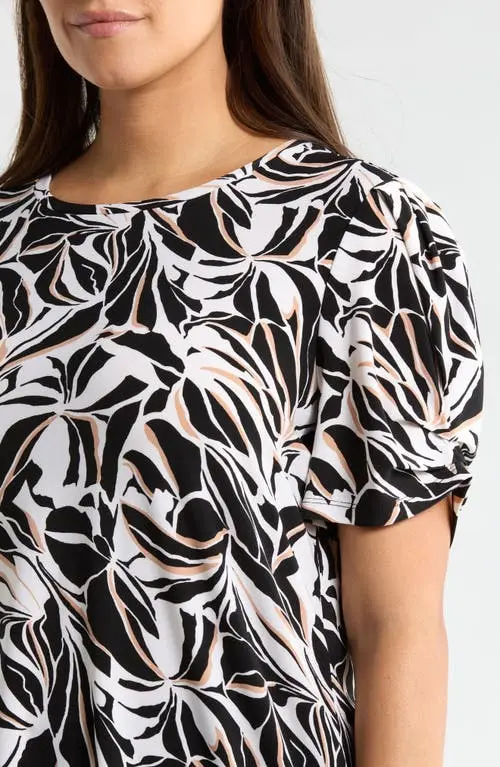 Anne Klein Printed Short Sleeve Top