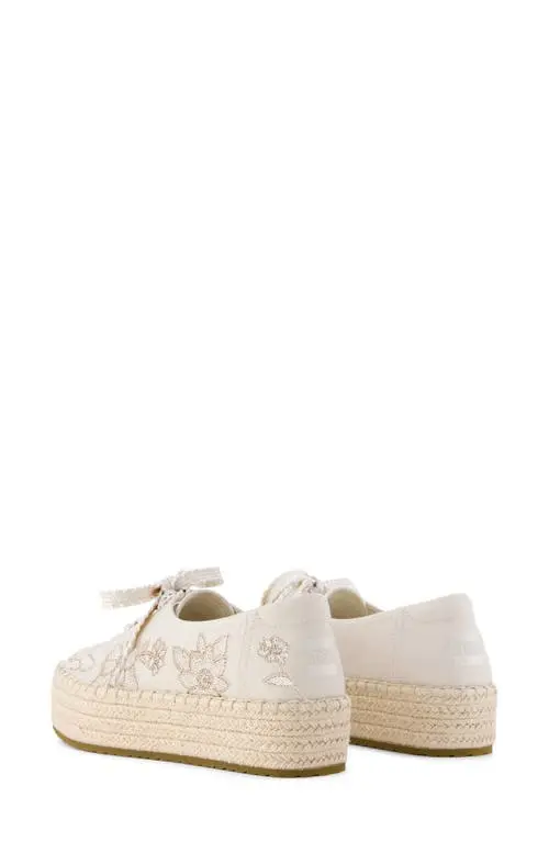 Toms Valencia Lace-up Platform Espadrille - Natural Floral