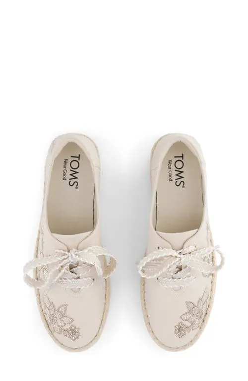 Toms Valencia Lace-up Platform Espadrille - Natural Floral