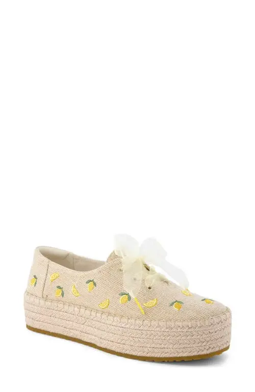 Toms Valencia Lace-up Platform Espadrille - Natural Lemon