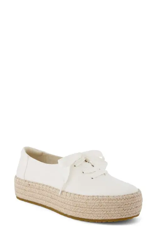 Toms Valencia Lace-up Platform Espadrille - White