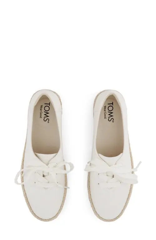 Toms Valencia Lace-up Platform Espadrille - White