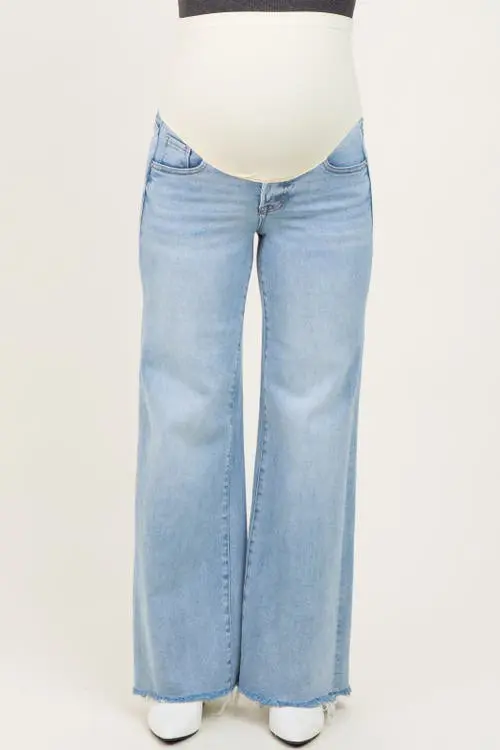 PINKBLUSH Low Rise Wide Leg Maternity Jeans