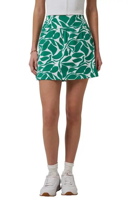 Travis Mathew Moveknit Game Set Match Skort - Green Tambourine Multi