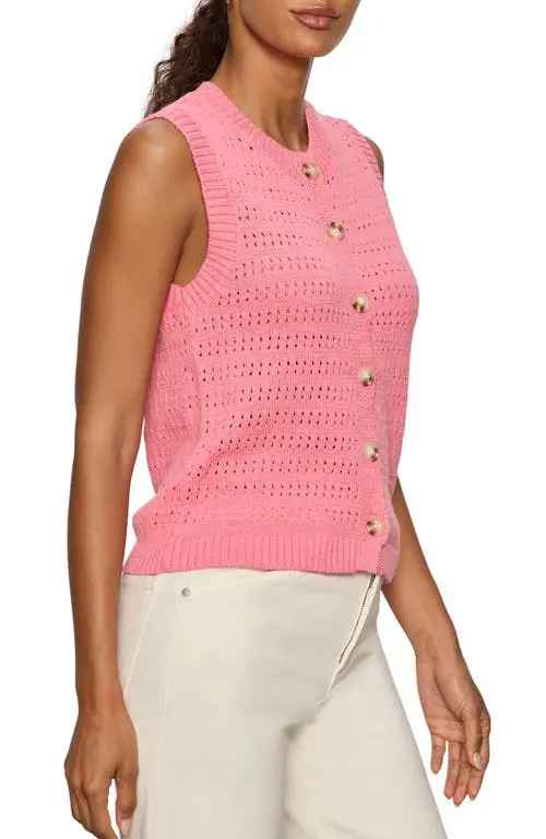 Sanctuary Cotton Pointelle Sleeveless Sweater