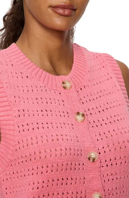 Sanctuary Cotton Pointelle Sleeveless Sweater