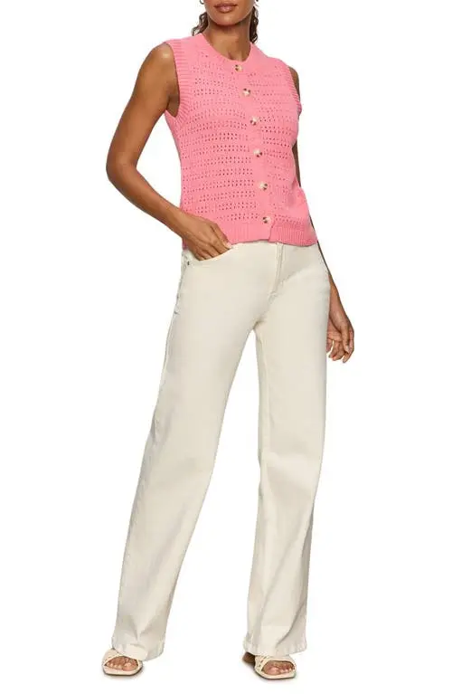 Sanctuary Cotton Pointelle Sleeveless Sweater