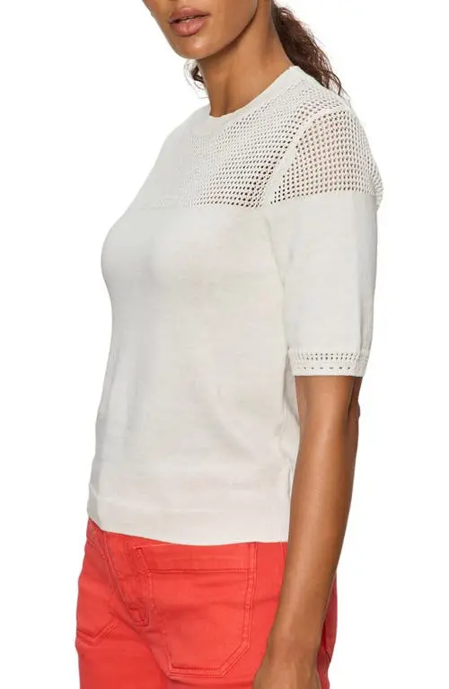 Sanctuary Mixed Stitch Short Sleeve Cotton Sweater