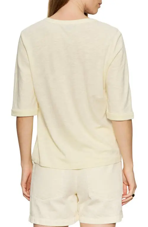 Sanctuary Rolled Sleeve V-neck T-shirt - Lemon Drop Yellow