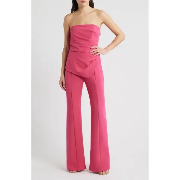 Black Halo Rockie Strapless Jumpsuit - Framboise