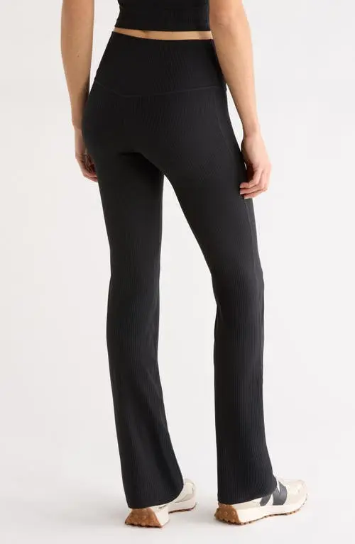 Zella Bootcut Ribbed Pants - Black