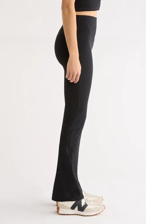 Zella Bootcut Ribbed Pants - Black