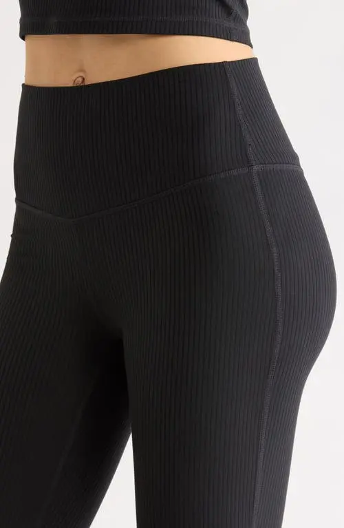 Zella Bootcut Ribbed Pants - Black