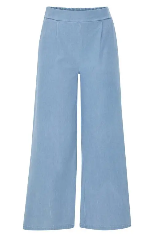 ICHI Ihkate Wide-leg Cropped Denim Pants