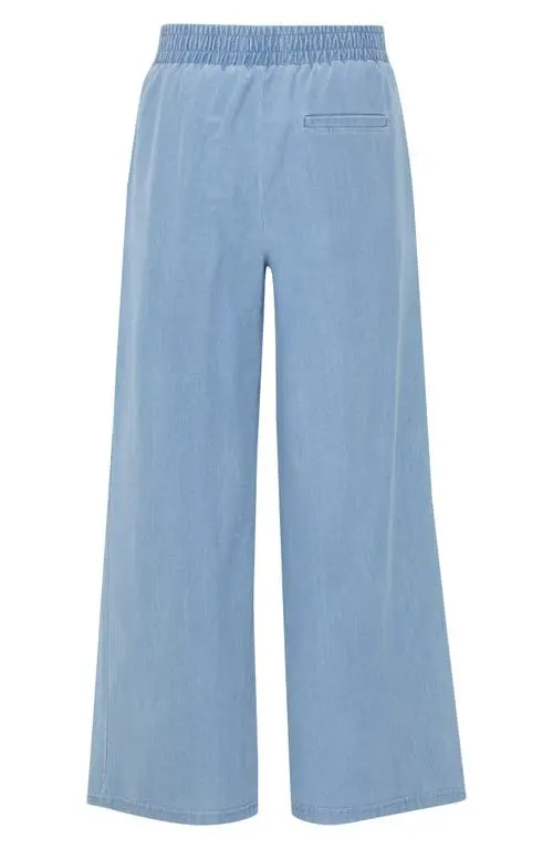 ICHI Ihkate Wide-leg Cropped Denim Pants