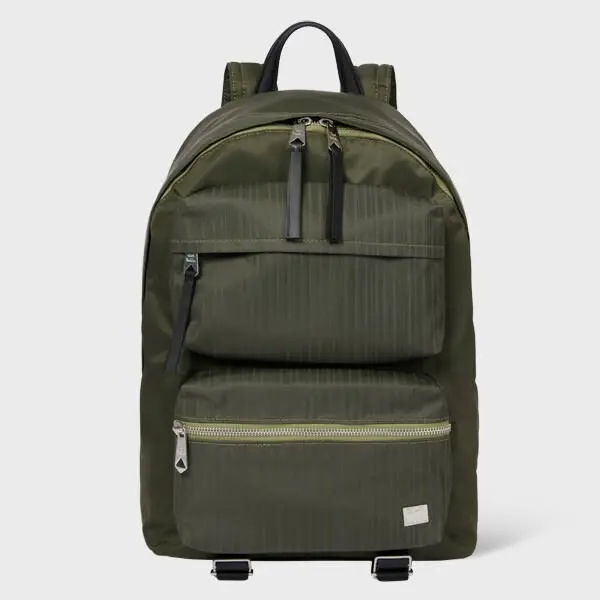 Paul Smith Laser Stripe' Recycled Nylon Backpack - Green