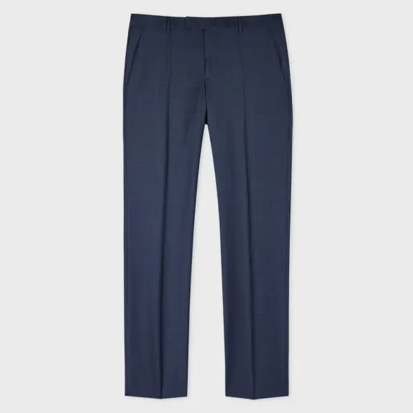 Paul Smith Check Wool Straight Leg Trousers