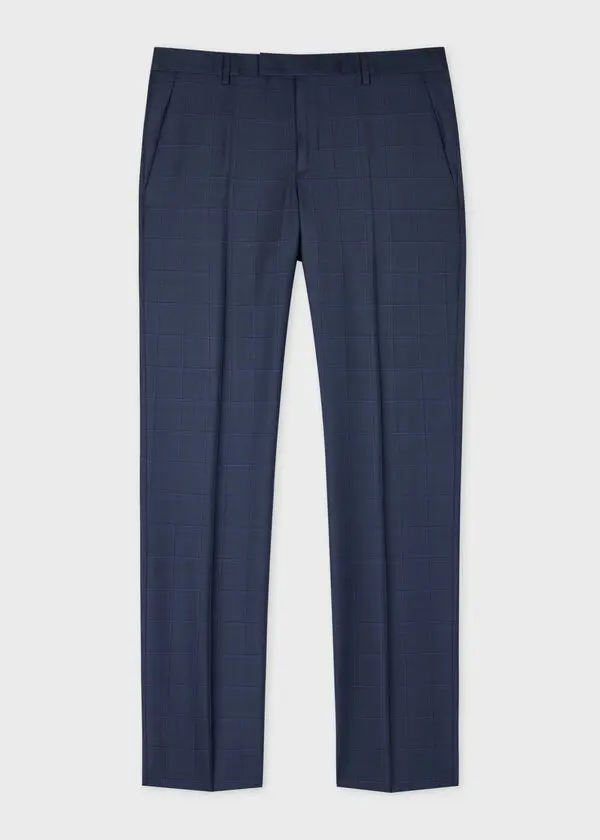 Paul Smith Check Wool Straight Leg Trousers