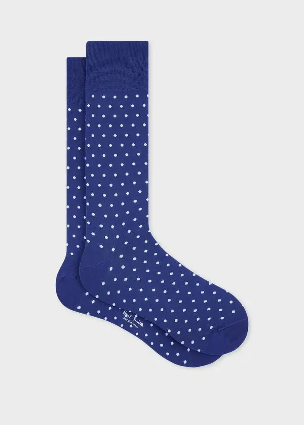 Paul Smith Polka Dot Crew Socks - Blue