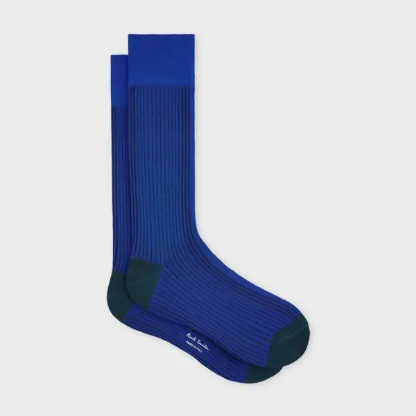 Paul Smith Ribbed Cotton-blend Socks - Blue