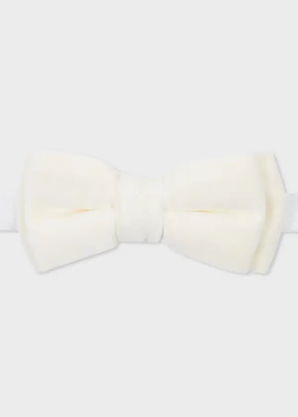 Paul Smith Velvet Bow Tie - White