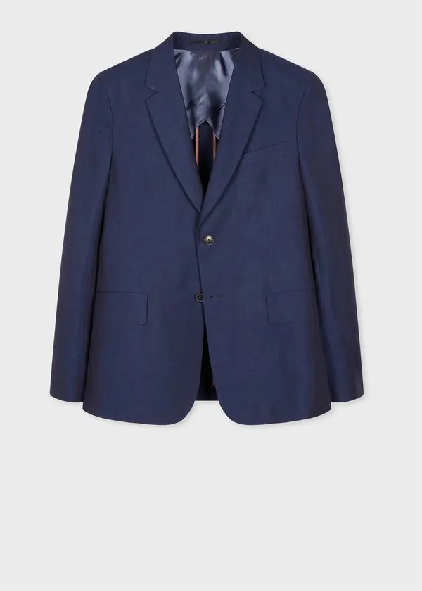 Paul Smith Indigo Linen-cotton Buggy-lined Blazer