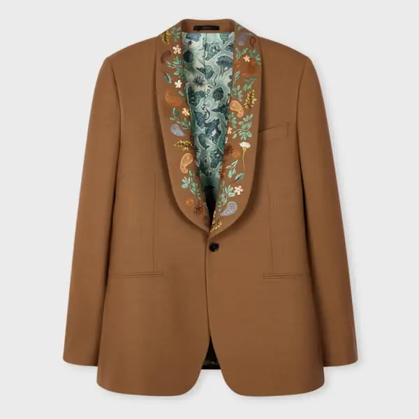 Paul Smith Fresco Wool Embroidered-lapel Blazer