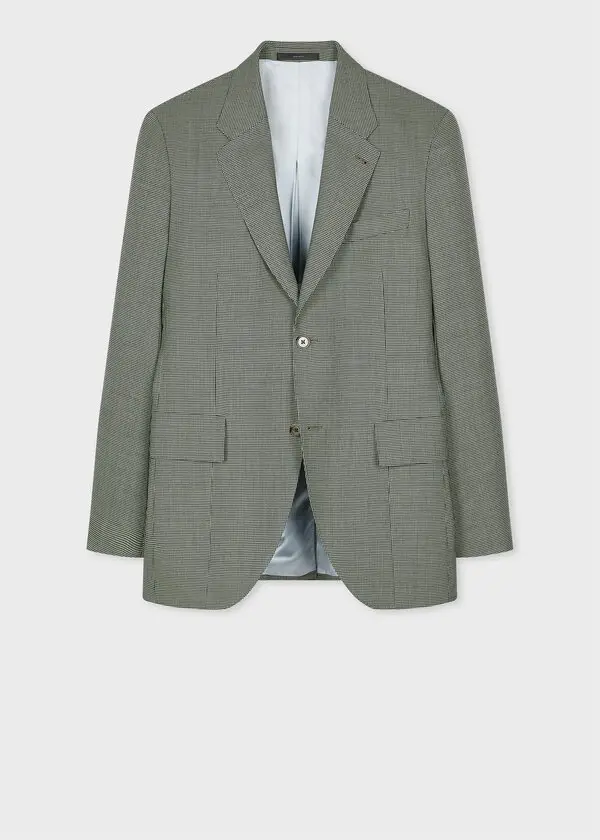 Paul Smith Overdyed Micro-houndstooth Wool Belted Back Blazer