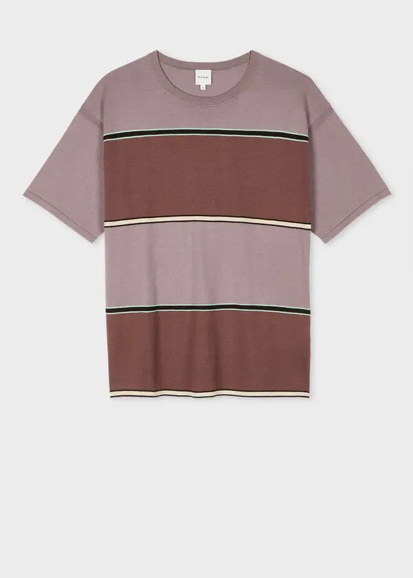 Paul Smith Mauve Stripe Knitted T-shirt