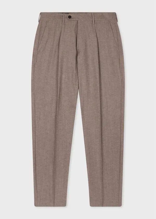 Paul Smith Recycled Cotton-blend Pleated Trousers