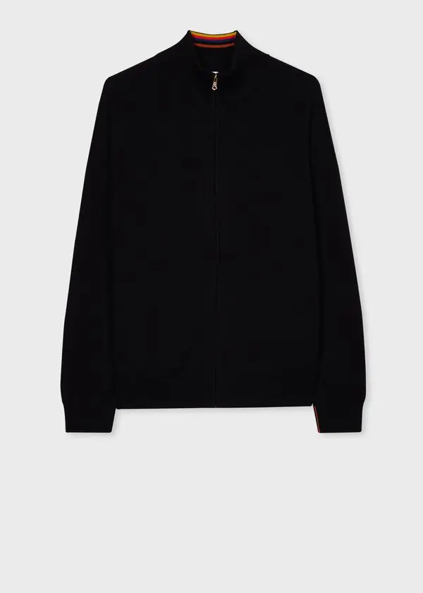 Paul Smith Cashmere Full-zip Cardigan - Black