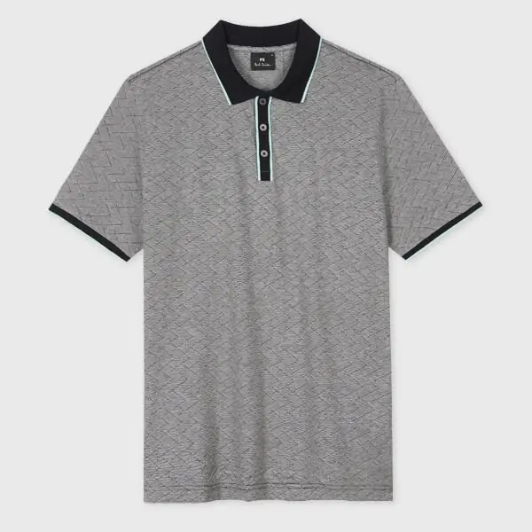 Paul Smith Grey Contrast-collar Polo Shirt